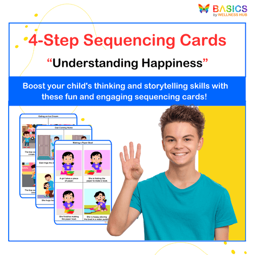 4-Step Sequencing Cards: Printable PDF for Teaching Happiness
