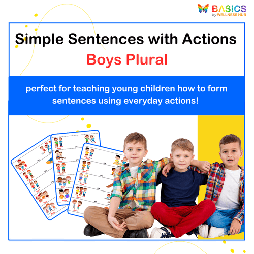 Simple Sentences with Actions: Boys Plural PDF for Kids